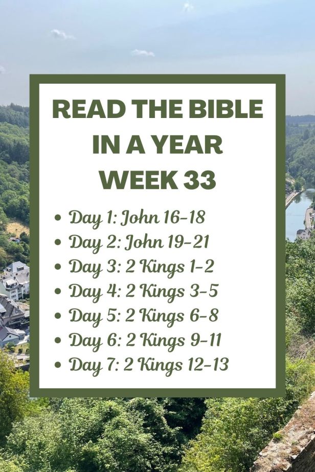 Read the Bible in a Year: Week 33 – John 16-21 and 2 Kings 1-13 ...