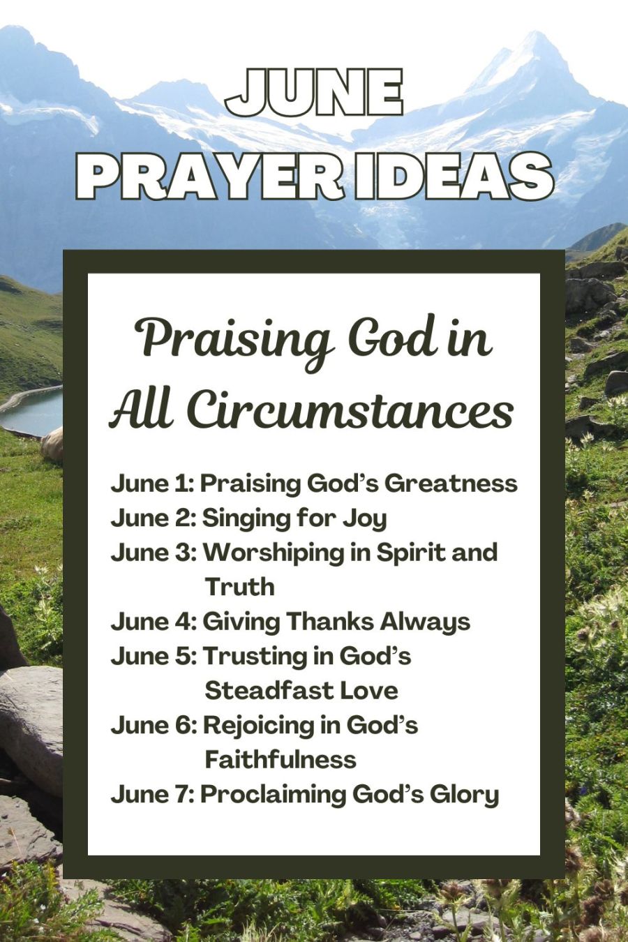 30 Prayer Ideas for the Month of June – Joyful Moments in Christ