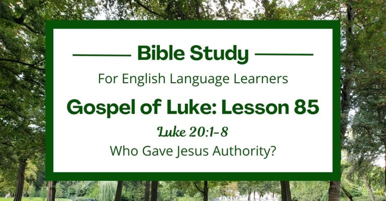 ELL Bible Study: Luke 20:1-8 — Who Gave Jesus Authority? – Joyful ...