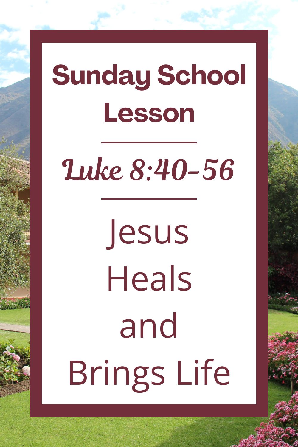 A Sunday School Lesson: Luke 8:40-56 – Joyful Moments in Christ